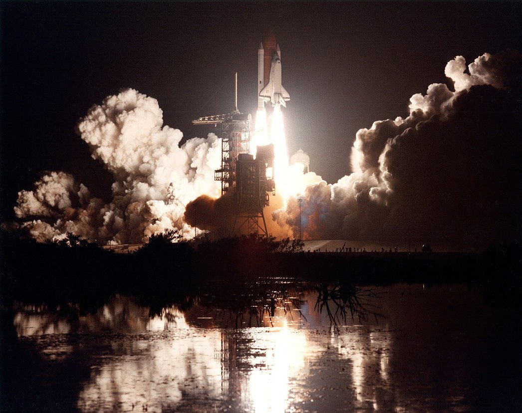 : Aug. 30, 1983 - Launch of Challenger STS-8 the first night launch o...