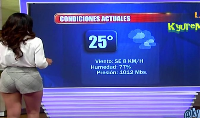 Weather girl Lluvia Carrillo turns around to reveal THIS wardrobe ...