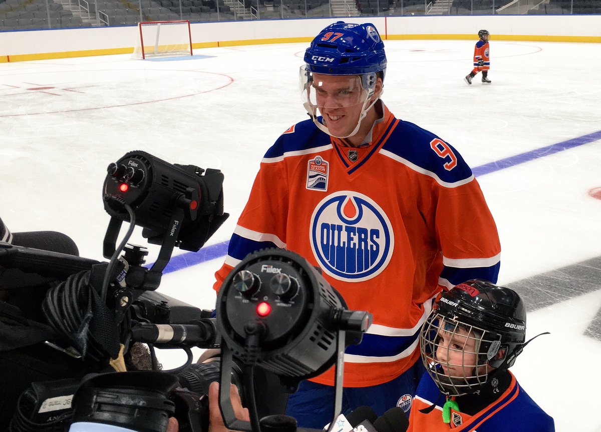 Connor & Carson were the first two players to hit the RogersPlace ice ...