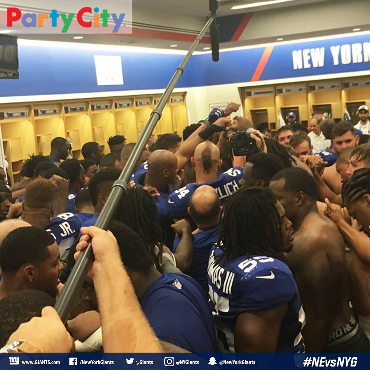 .PartyCity locker room celebration after tonight's win! Giants vs ...