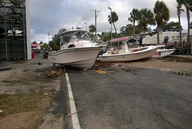 Storm surge at steinhatchee's sea hag marina took these boats off their ...