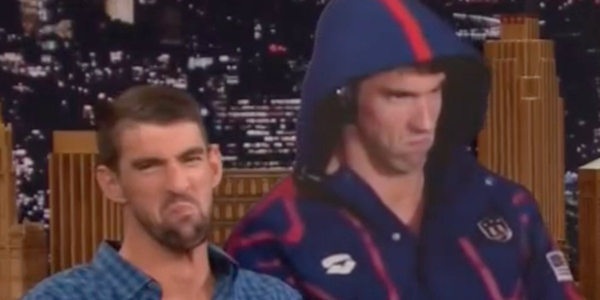 Michael Phelps recreates "angry Michael Phelps face" on FallonTonight ⏩ ...