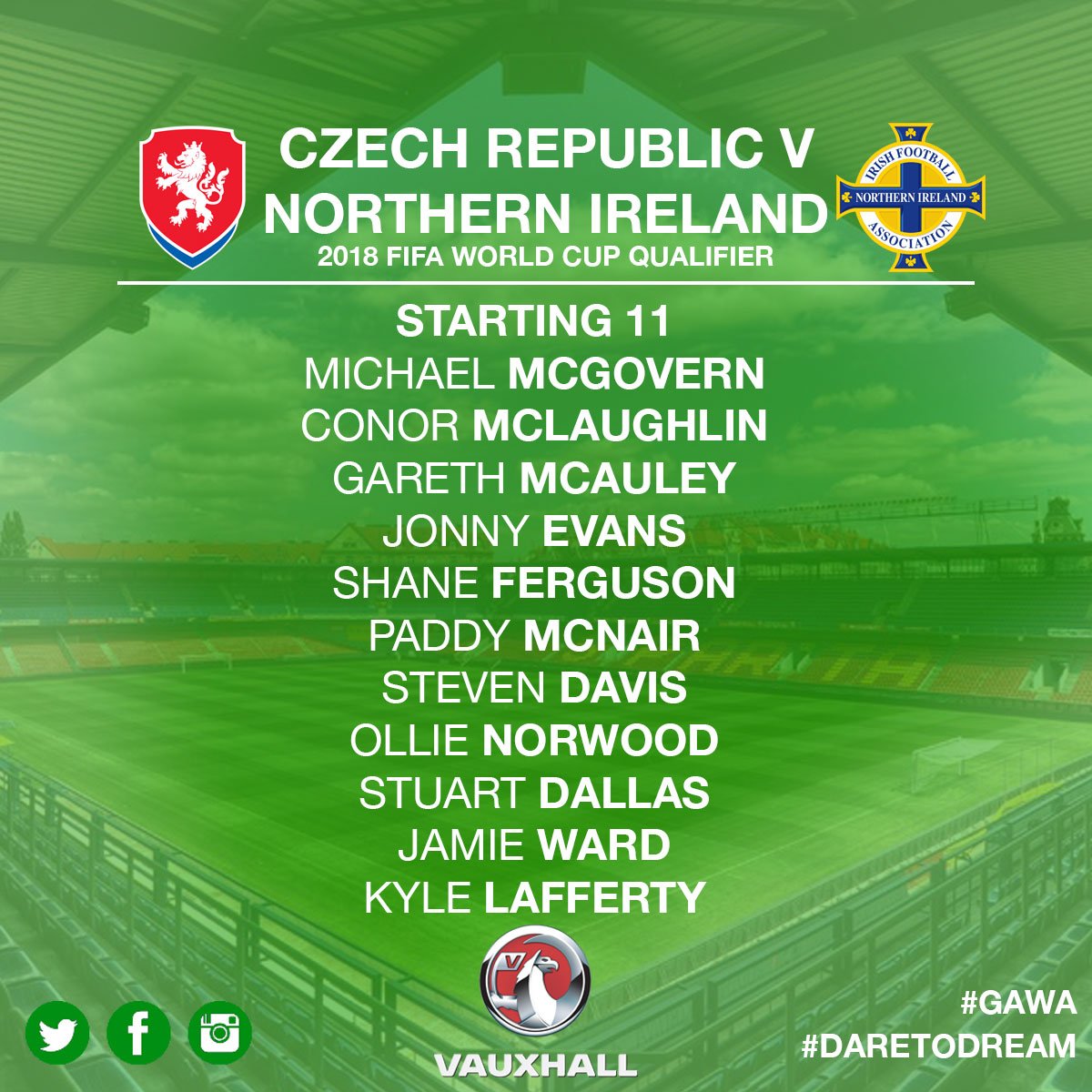 NI release line-up for Czech Republic game | UTV - ITV News
