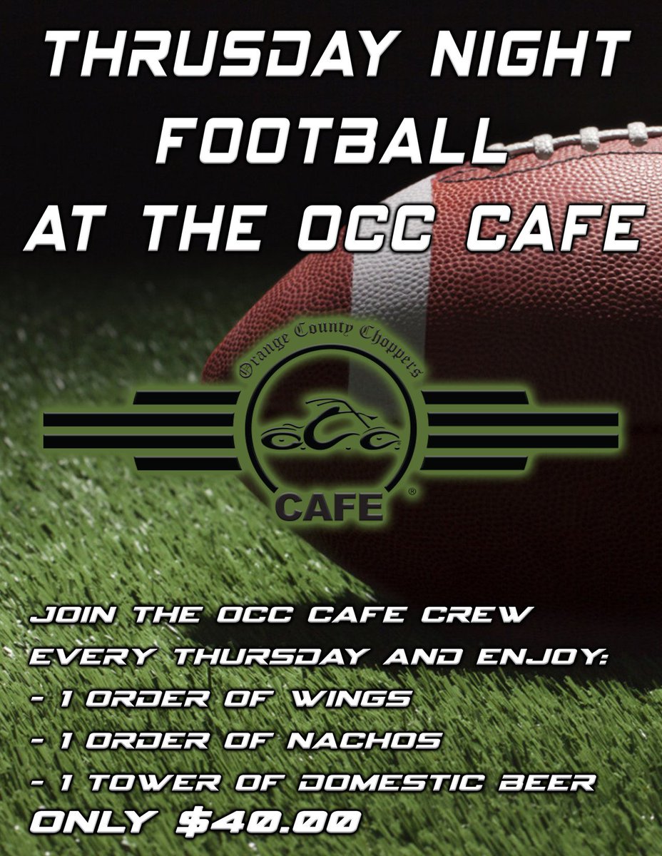 EVERY THURSDAY at the OCC Cafe! Who's ready for some football? football ...