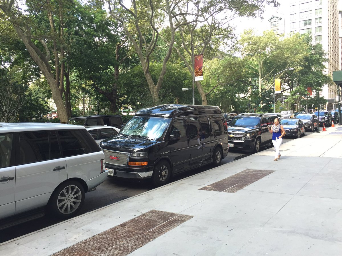 Clinton's van and secret service detail is currently outside Chelsea ...