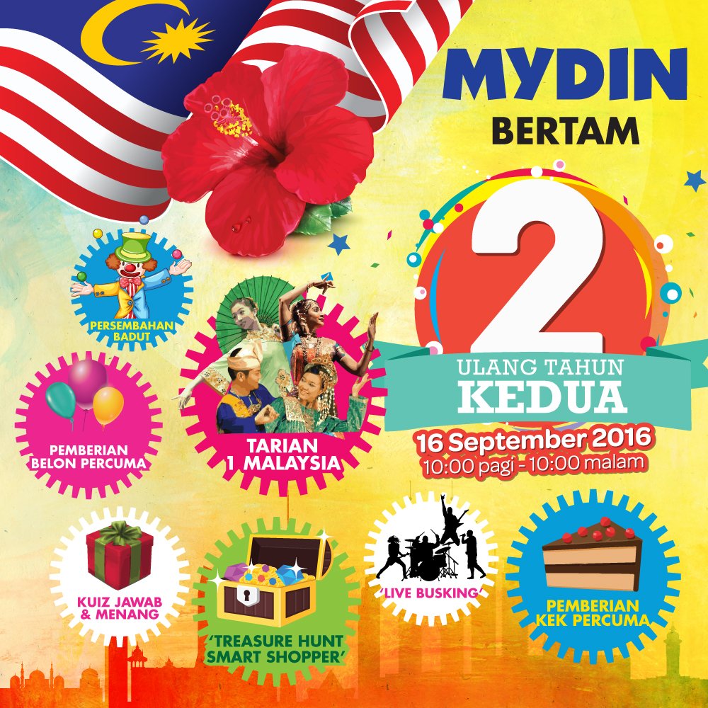 MYDIN on Twitter: "16 September 2016! Ulang Tahun Hari Malaysia Yang Ke-53 & Ulang Tahun Ke-2 ...