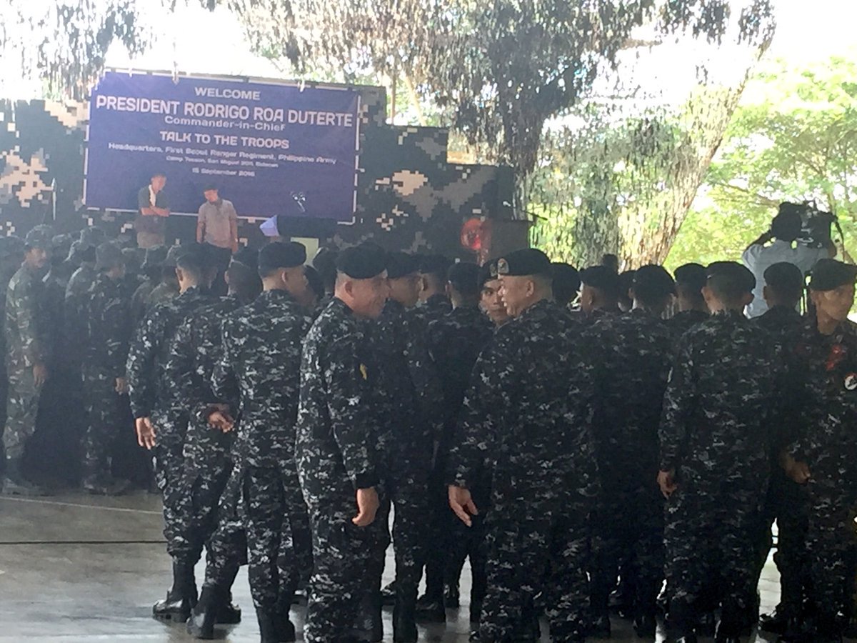 LOOK: President Duterte is set to address the 1st Scout Ranger Regiment ...