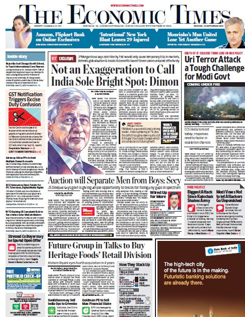 Today's front page of the Economic Times...For more news visit ...