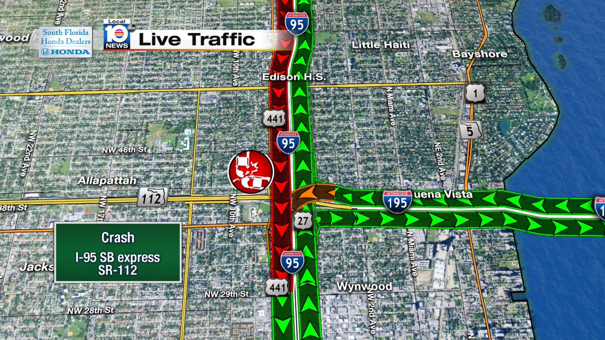 Crash on I-95 SB express lanes closed at Airport Expwy traffic | WPLG ...