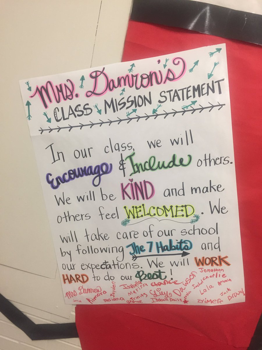 MNSLeaders on Twitter: "Classroom Mission Statements are going up! # ...