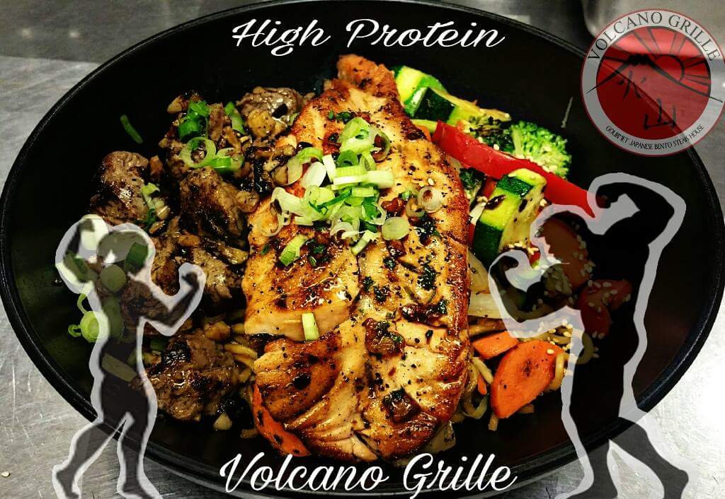 Volcano Grille on Twitter: "Salmon and Steak bowl.…