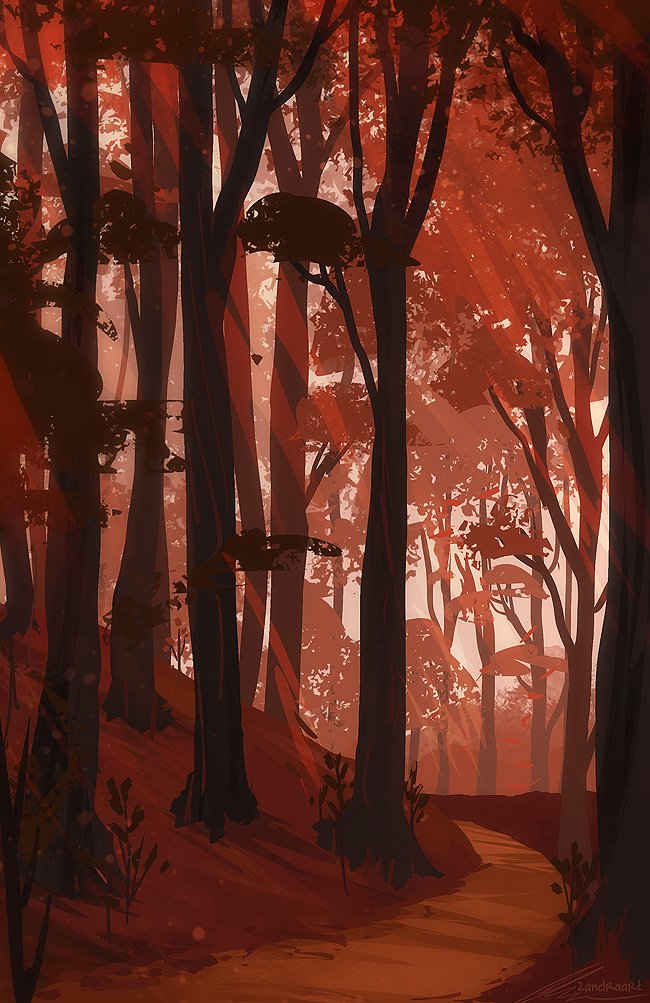 「red forest #illustration 」|zandraartのイラスト