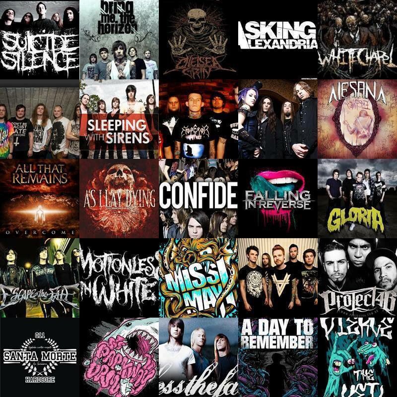 Metalcore Band Logos Collage