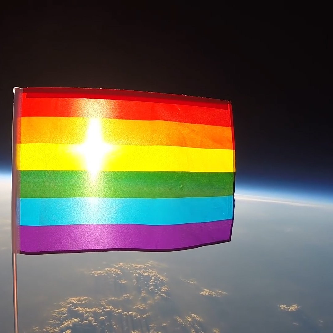 Out in outer space! The first LGBTQ flag has been launched into the ...