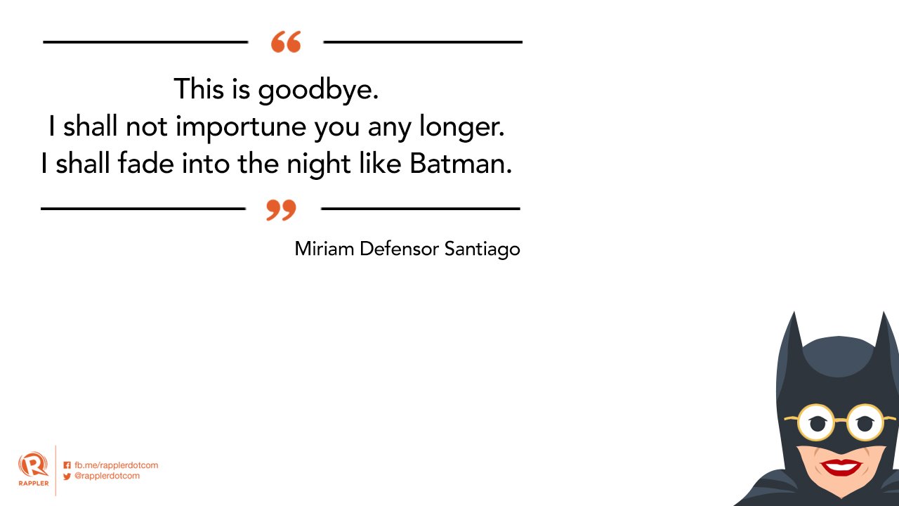 Miriam Santiago Quotes Rappler On X: "Which Of Sen Miriam Santiago's