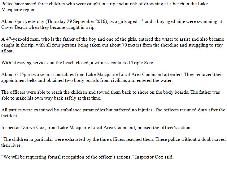 Police have saved three children caught in a rip and at risk of ...