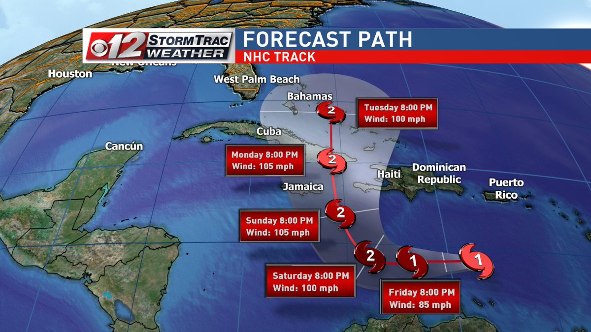 11pm NHC Forecast Advisory. Storm is a little stronger. Winds 80 mph ...