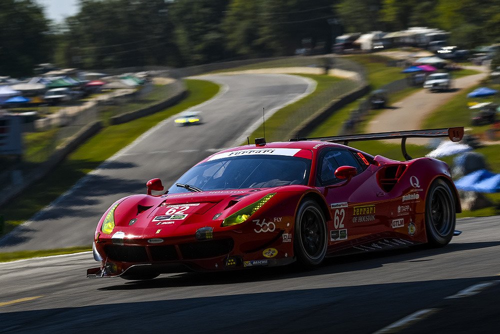 .IMSA GTLM: 62 risicomp Ferrari 488 P3 with toni_vilander driving 68 ...