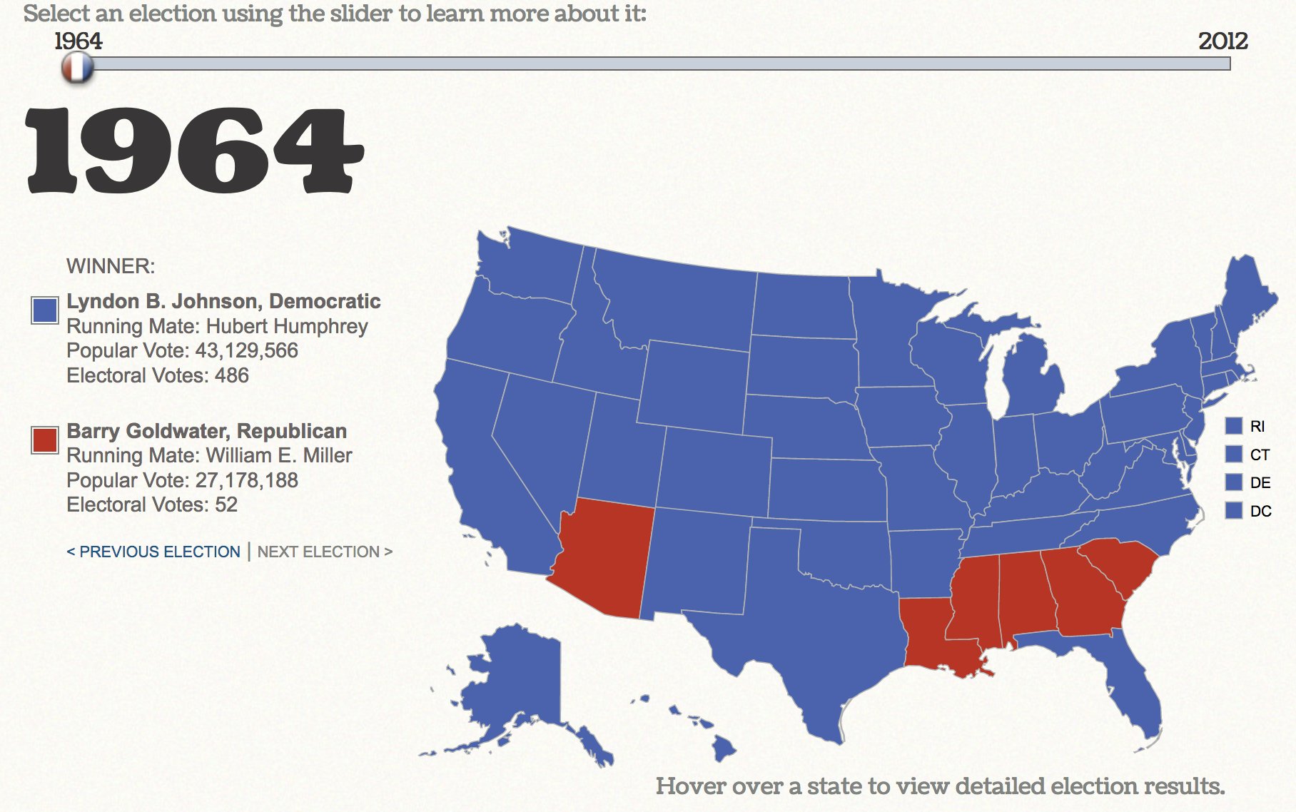 Election Of 1964 Map