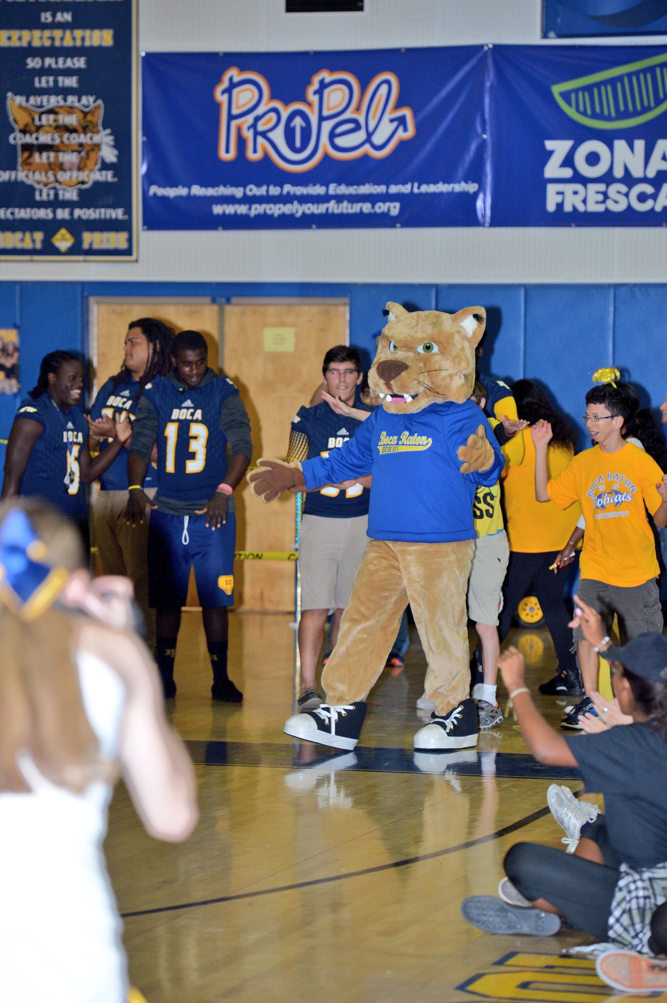 Boca Raton HS on Twitter: "BOBO made his debut at the pep rally with ...