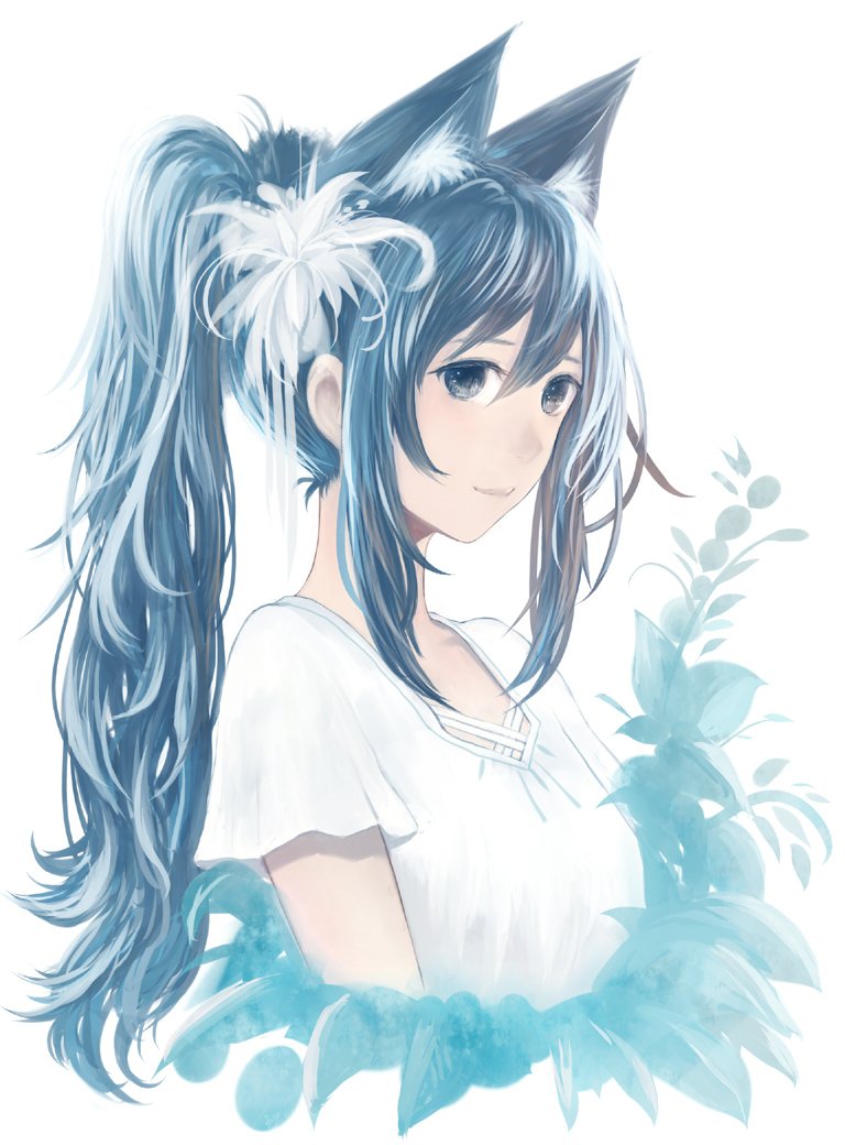 ケモ耳お嬢さん。 昔描いたものを少し手直し。