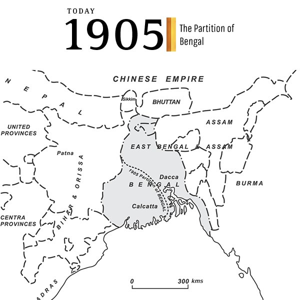 On ThisDayInHistory the province of Bengal was divided into two new ...