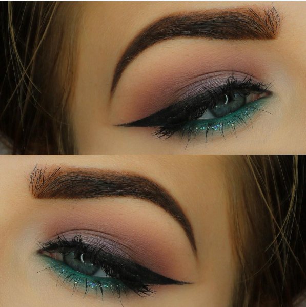 Smokey Teal Eye Makeup