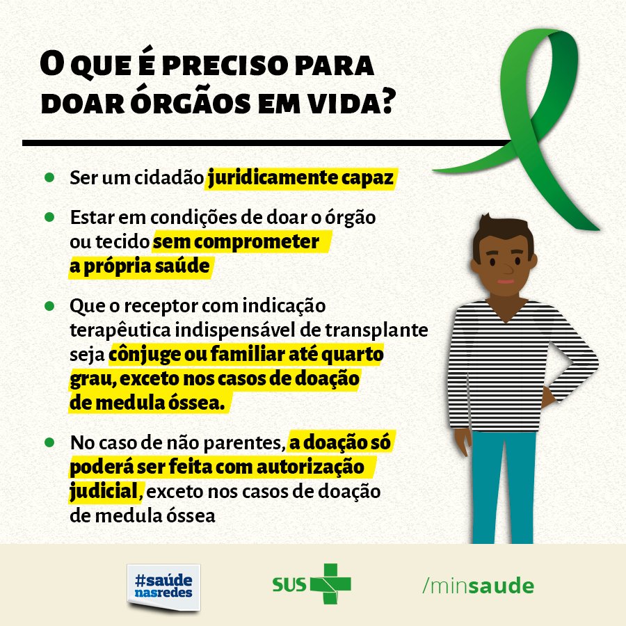 Órgãos só podem ser doados em vida se não existir risco à saúde do ...