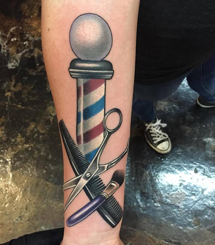 Barber Pole Tattoos Designs