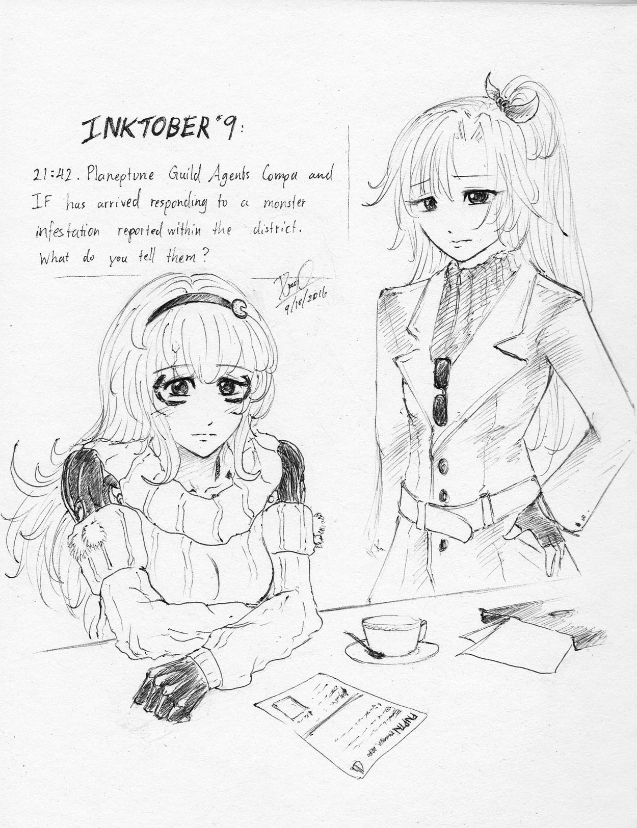 [INKTOBER] Iffy Compa Routine Check-up : r/gamindustri