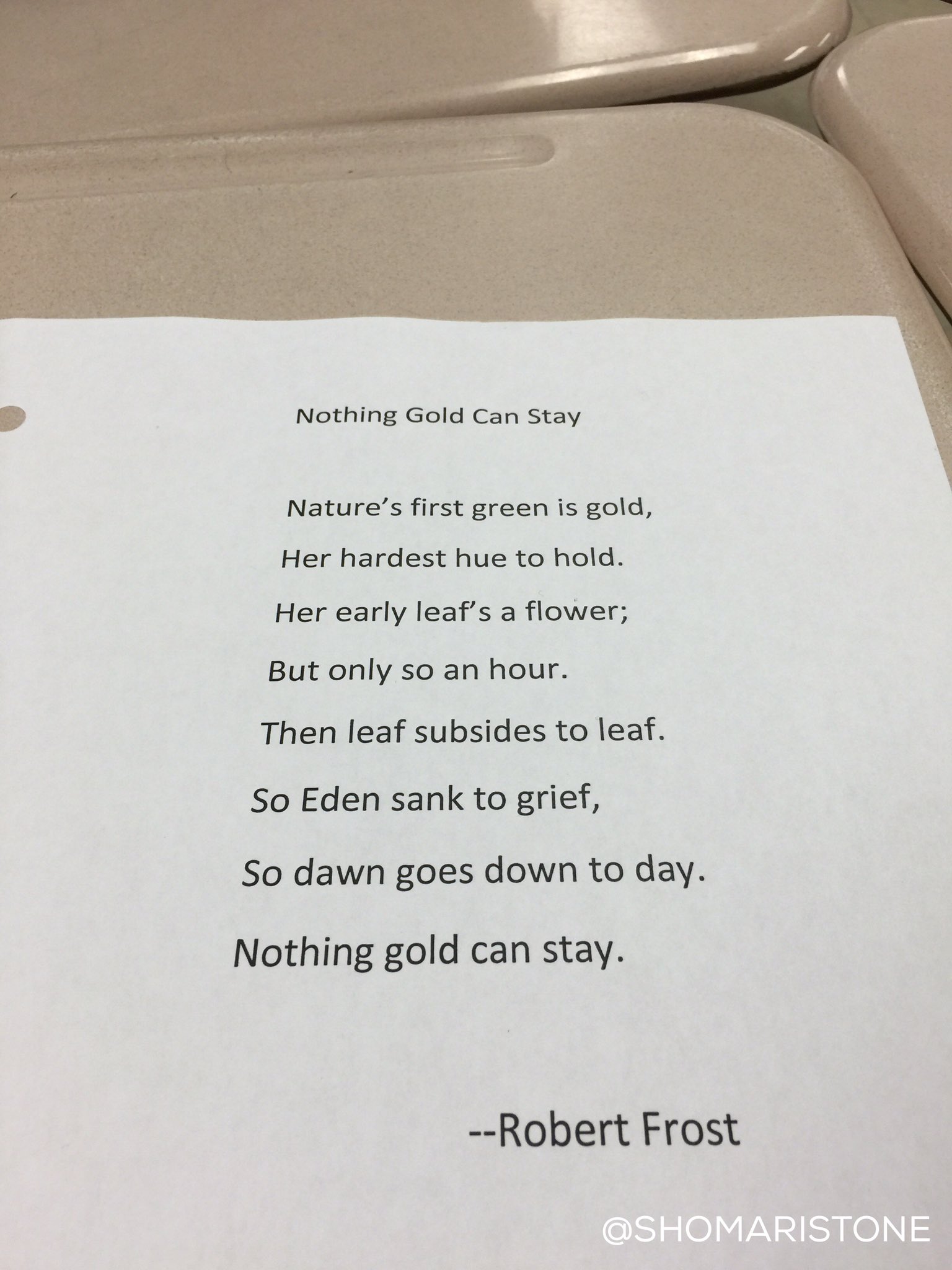 Nothing Gold Can Stay Poem