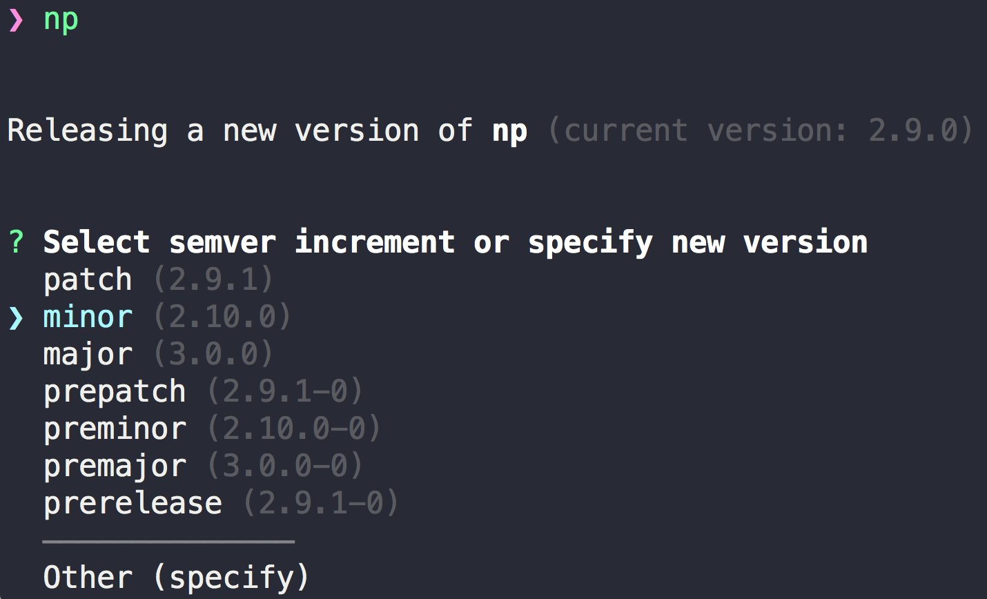 Sindre Sorhus 💙💛 on Twitter: "Could use some feedback on a new interactive UI for `np` (tool for ...