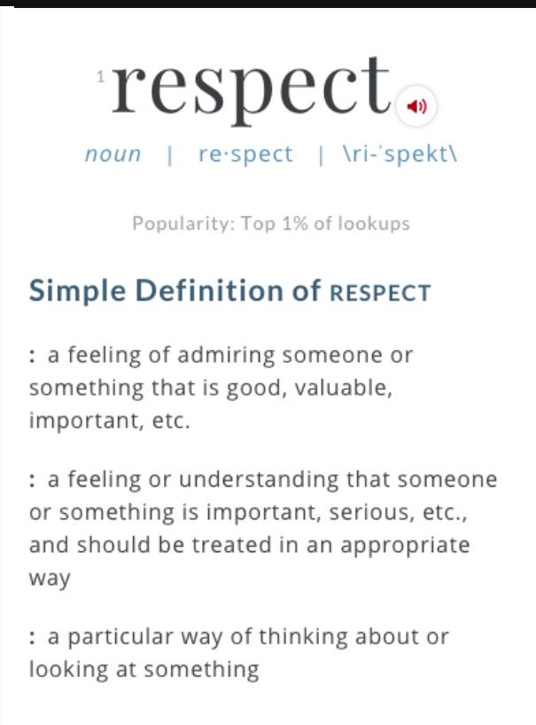 Respect Definition