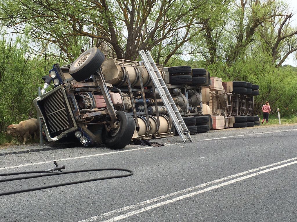Sheep truck rollover at Nangkita Road, Mount Compass. 7News | 7NEWS ...