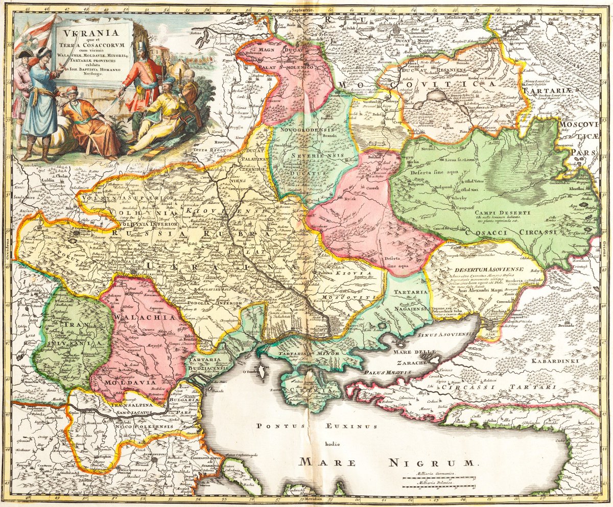 Карта Украины Иоганна Баптиста Гоманн, 1716. На карте указана ...
