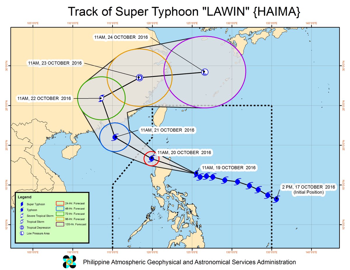 Super Typhoon LawinPH estimated rainfall amount is from moderate to ...