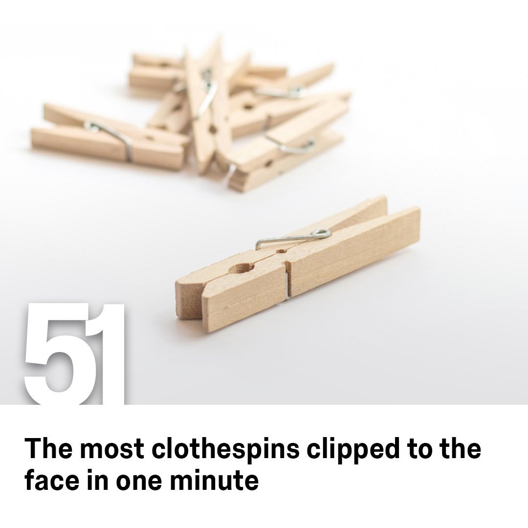 Data Freaks on Twitter: "51 is the most clothespins clipped to the face in one minute. # ...