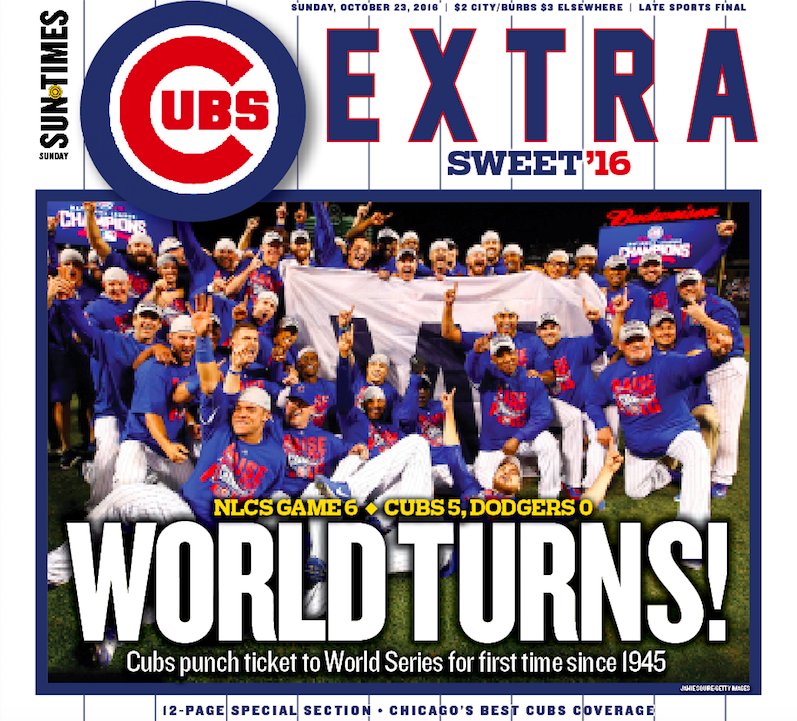 The front pages of the Chicago Tribune and the Chicago Sun-Times : r ...