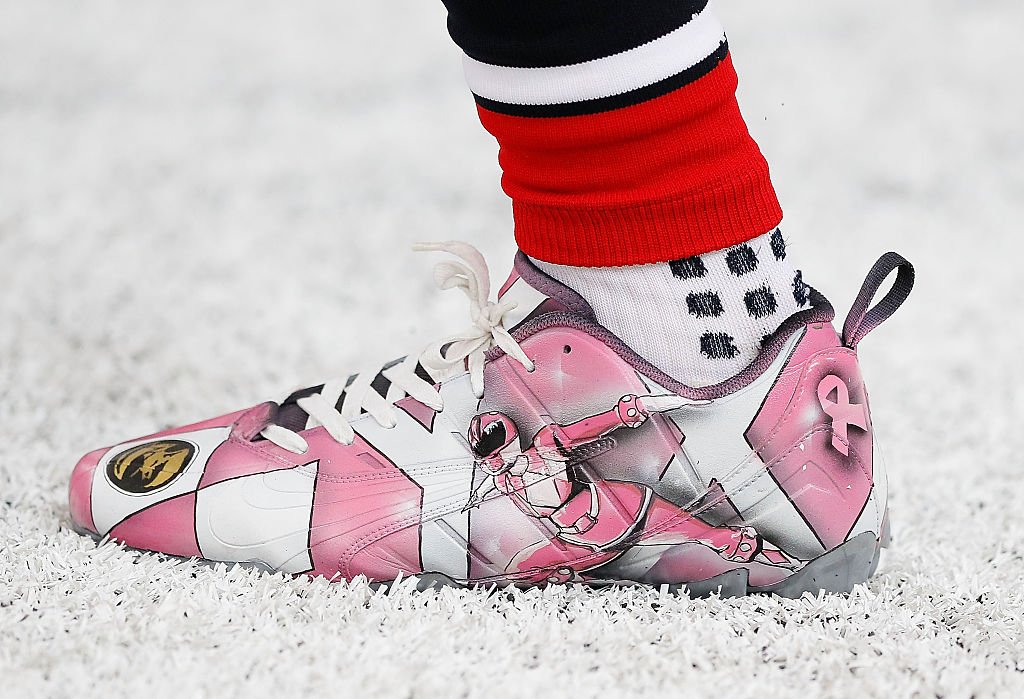 SoleWatch: Mo_12_Sanu wearing Pink Power Ranger cleats for Breast ...
