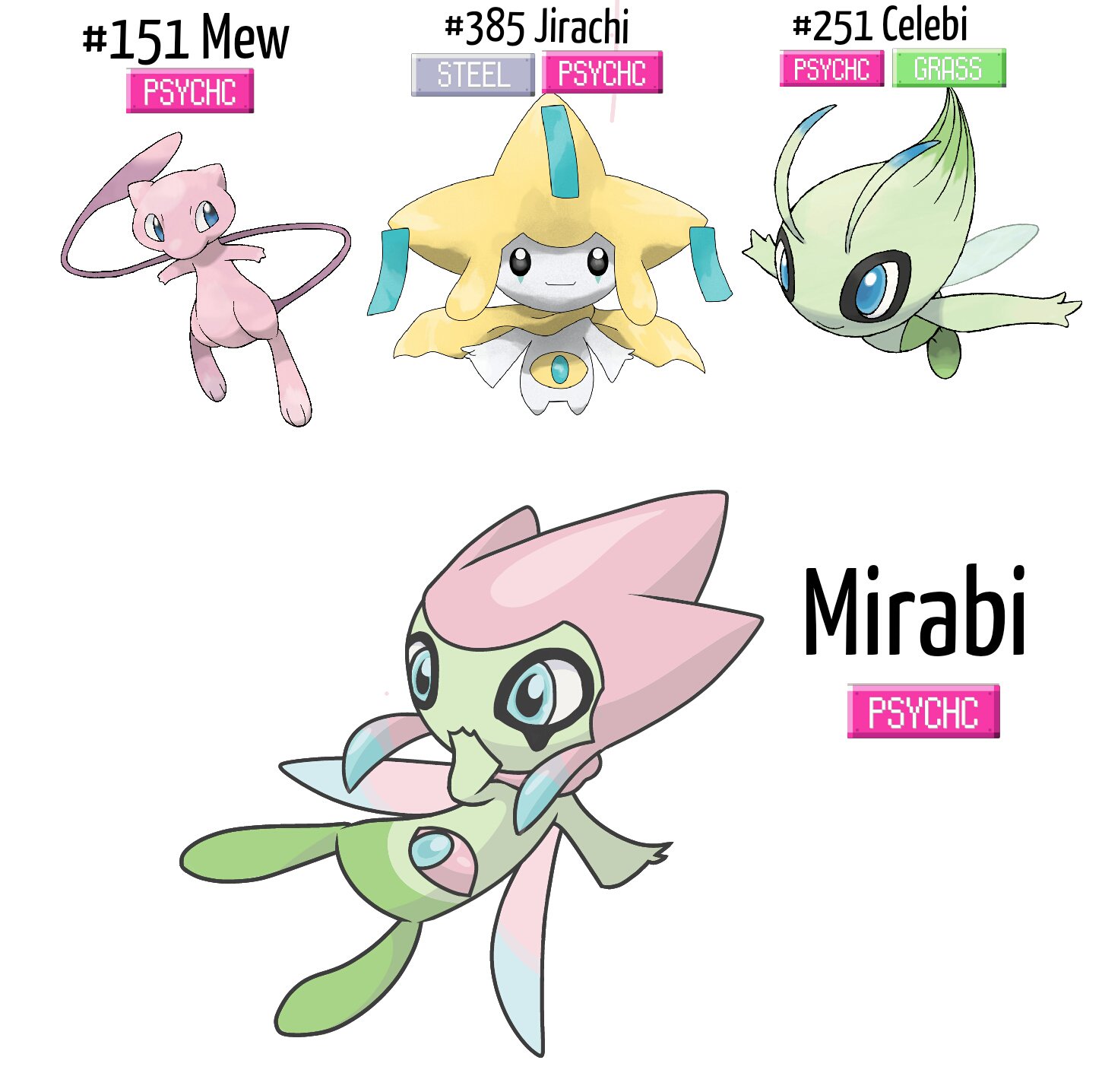 Celebi Mew Jirachi