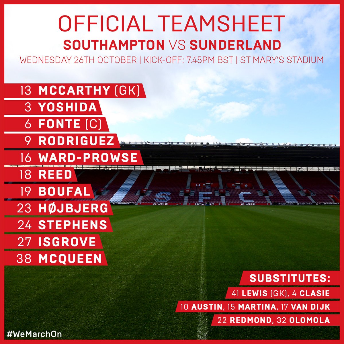 Southampton v Sunderland starting line-ups - ITV News