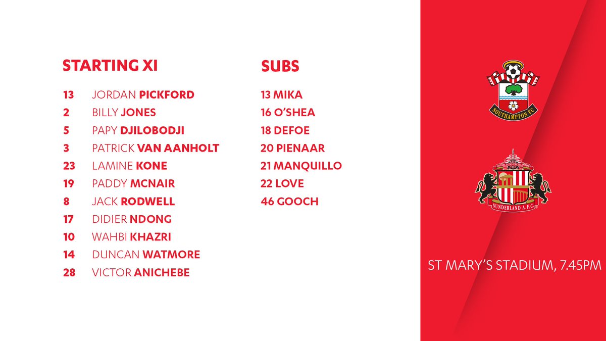 Southampton v Sunderland starting line-ups - ITV News
