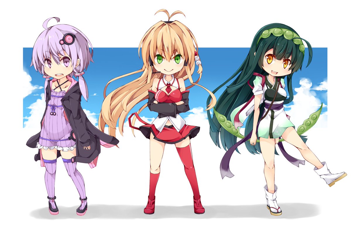 piapro@ありがとう10周年！ on Twitter: "雪傘さんのずん子さん、マキさん、結月ゆかりさん！デフォルメされた3人、とても可愛いですね(≧∇≦)【https://t.co ...