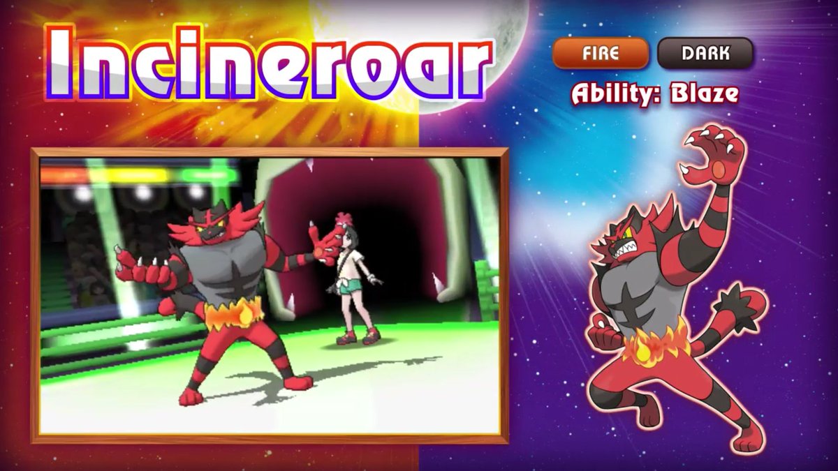 Incineroar has been announced for Pokémon Sun & Moon! It's a Fire/Dark ...
