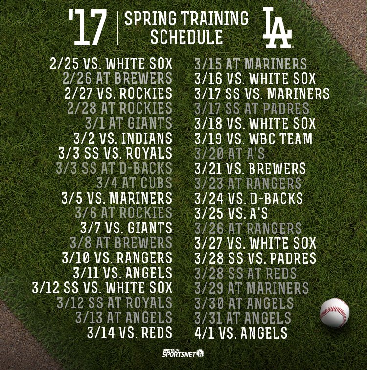 Mark your calendars! ? Here is the Dodgers tentative 2017 Spring ...