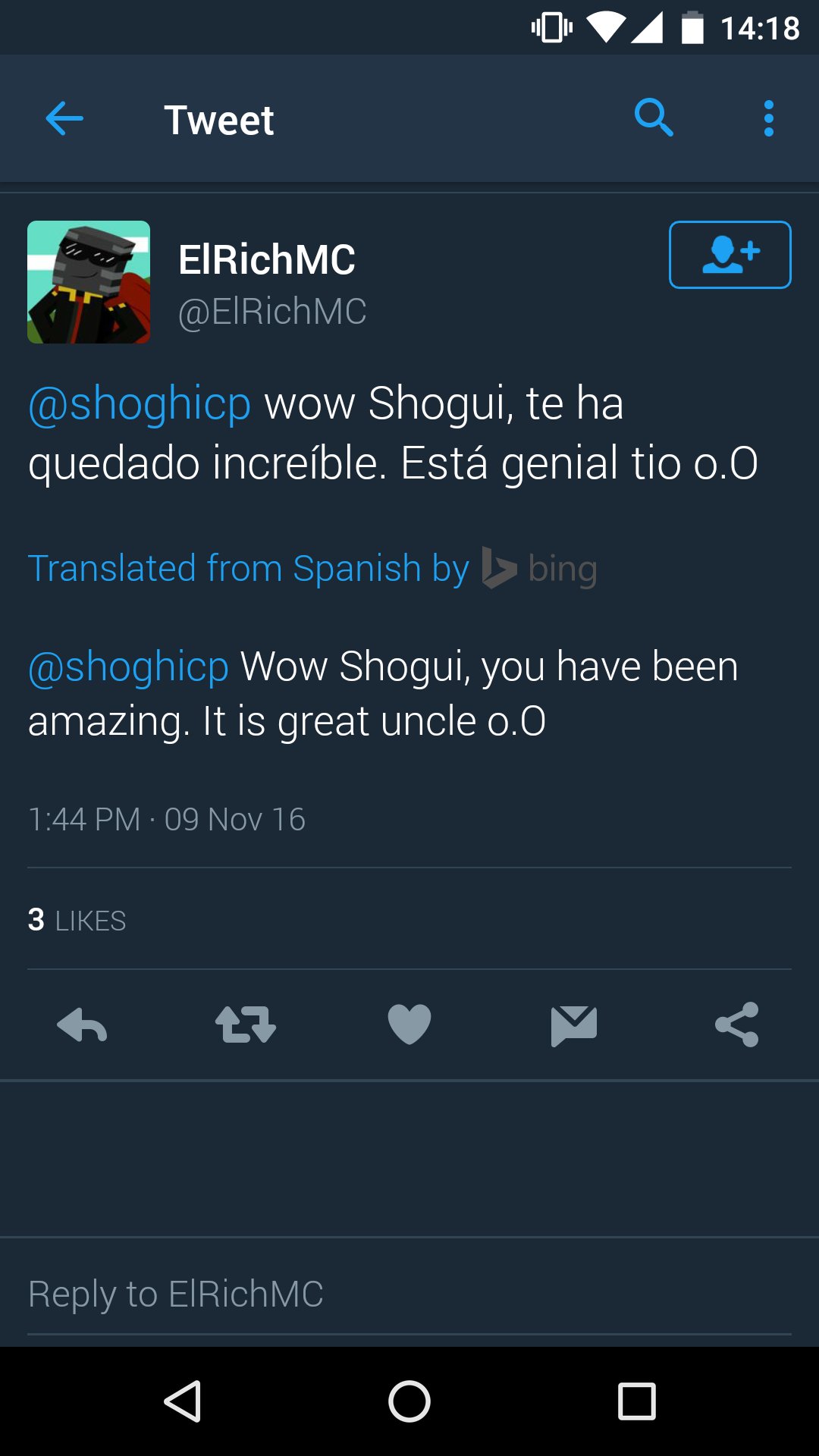 MadCat 🎮 on Twitter: "me temo que tu mensaje llegó así. Don't trust Twitter translations :P…