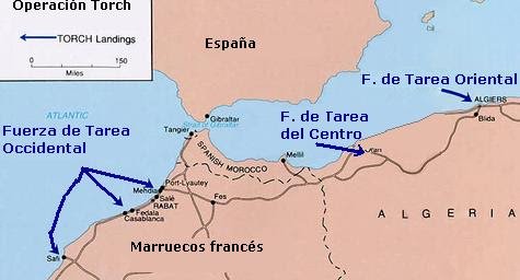 Los sitios en donde desembarcaron los Aliados, en desarrollo de la ...