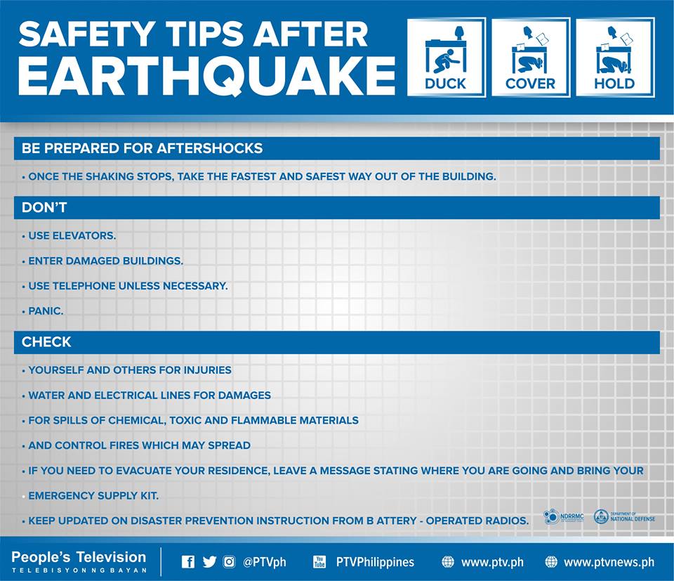Earthquake Safety Tips Before During And After DOH Reminds The Public
