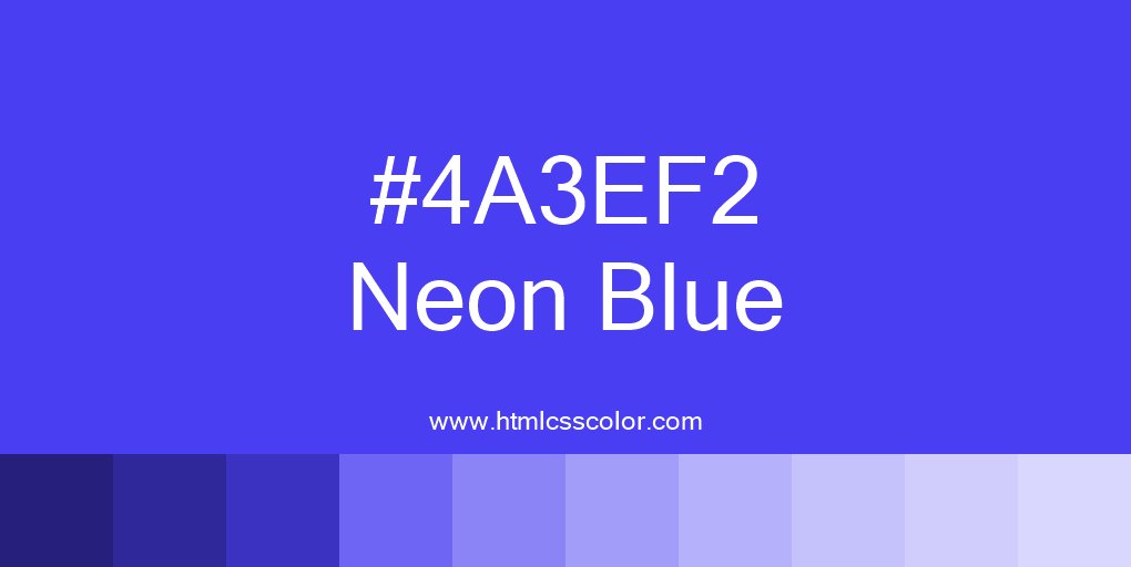 Neon Blue Hexadecimal Color Codes