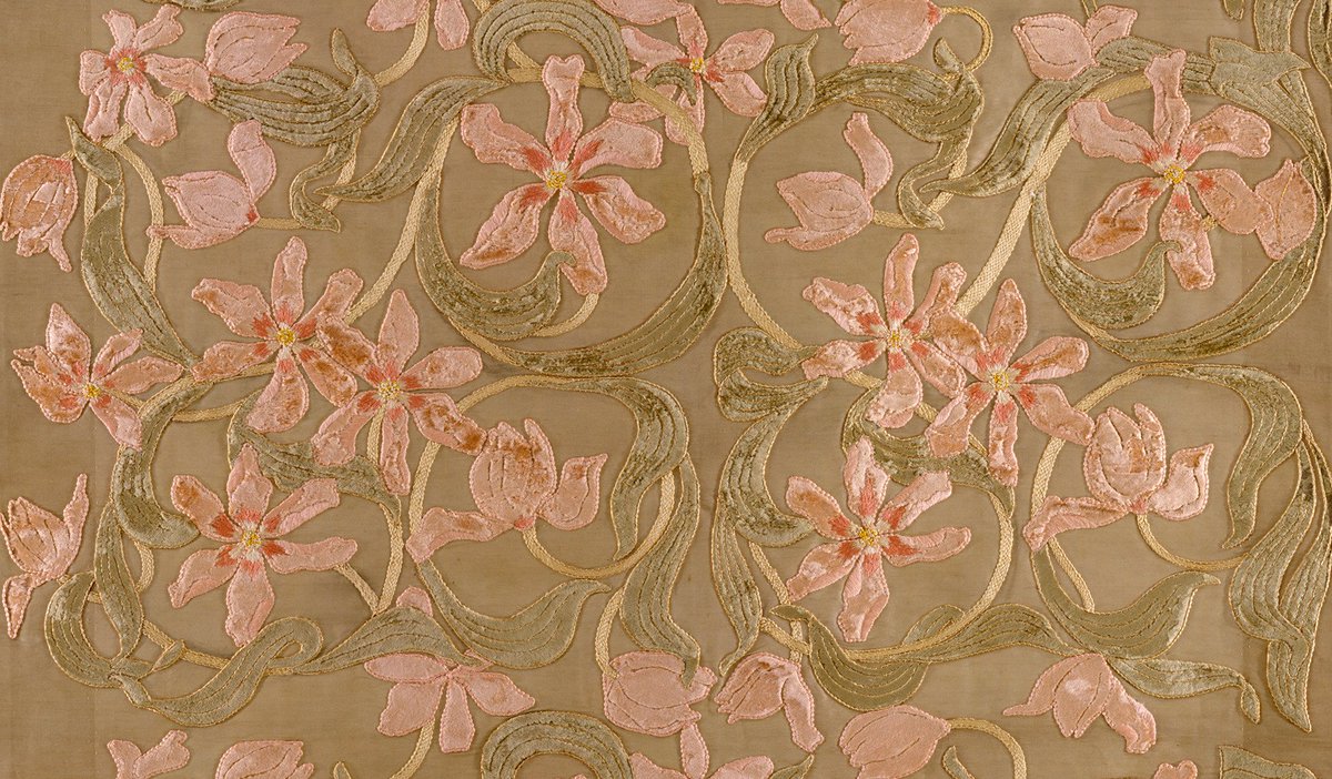 One of the most luxurious of Candace Wheeler's textiles, this panel was ...
